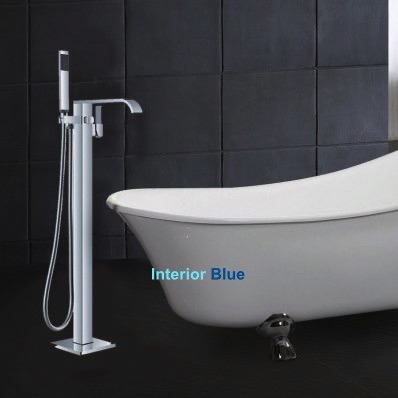 Interior Blue Stand Alone Tub Faucets